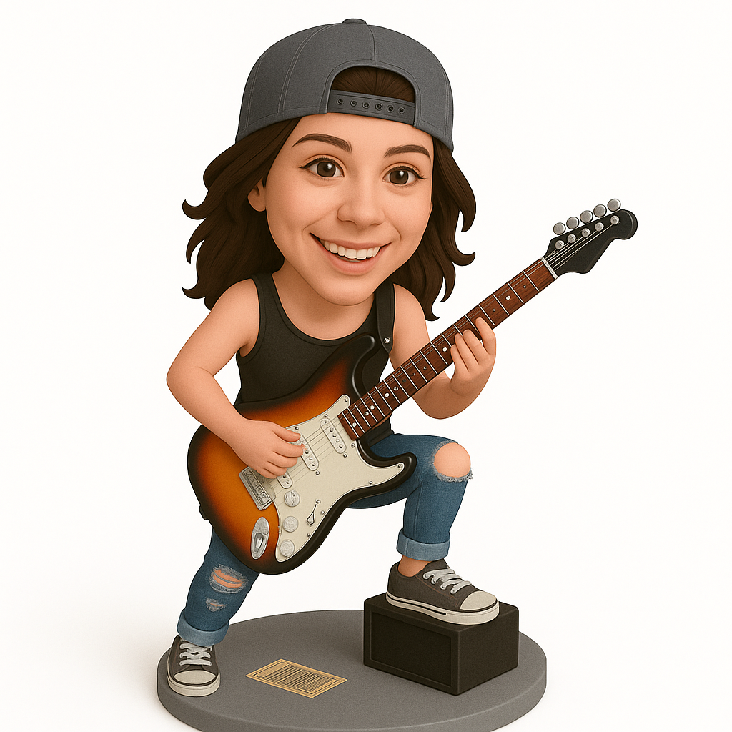 Female Guitarist Custom Bobbleheads| Gifts for Guitar Players| Guitar ...