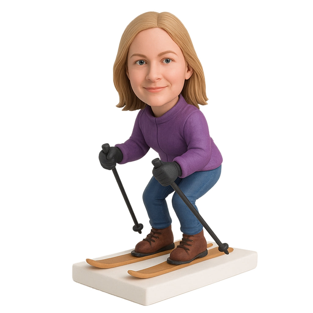Present Ideas for Skiers| Custom Female Skier Bobblehead|Ski Presents ...